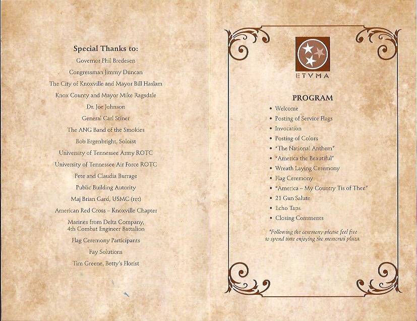 East Tennessee Veterans Memorial Association — History